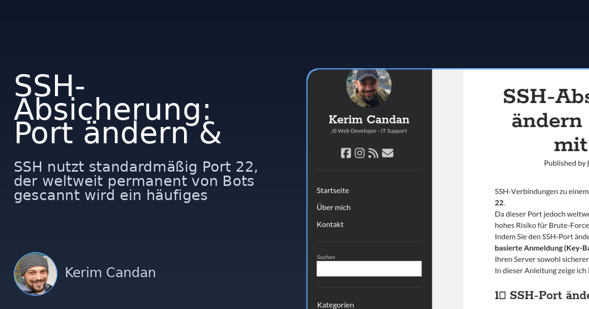 SSH-Sicherheit: Port ändern & Anmeldung mit SSH-Key
